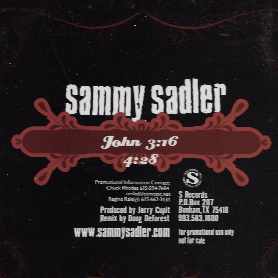 John [Promo Single] by Sammy Sadler (Cd Sep-2009) [1 trk] MINT | eBay