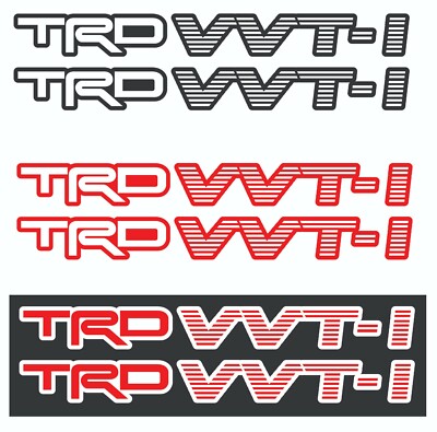 TRD VVTI with Background Color vinyl Sticker Decals - VVTI TRD - SET of ...