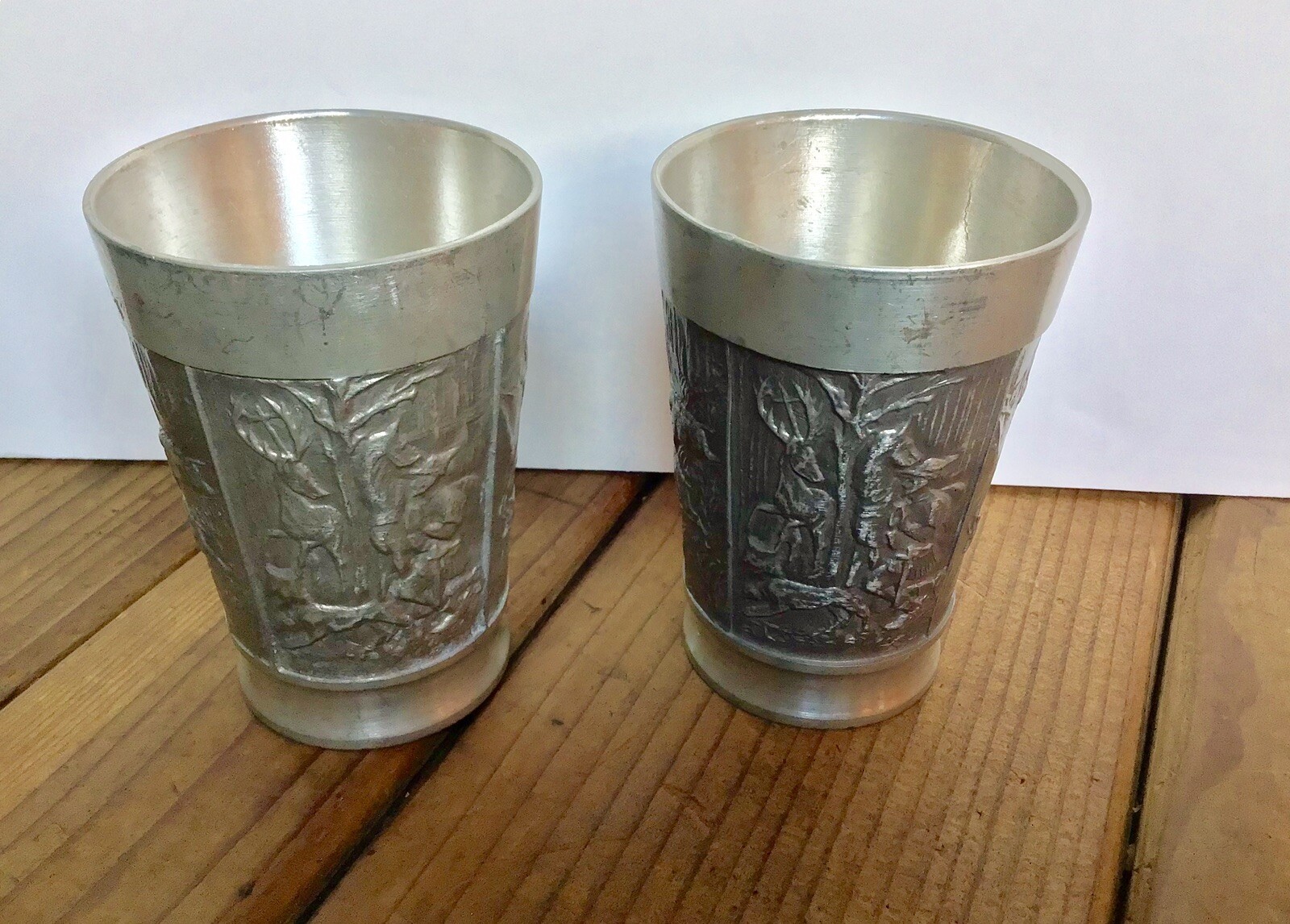 Fein Zinn German Engraved Pewter Toasting Cups | eBay
