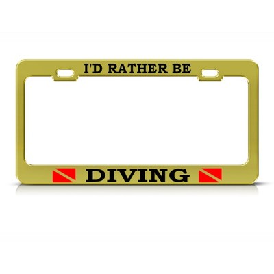 Metal License Plate Frame I'D Rather Be Scuba Diving Car Accessories ...