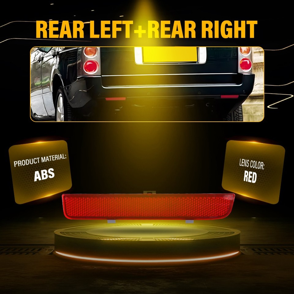 Red Rear Bumper Reflector Lenses For 2003-2012 Land Rover Range Rover ...