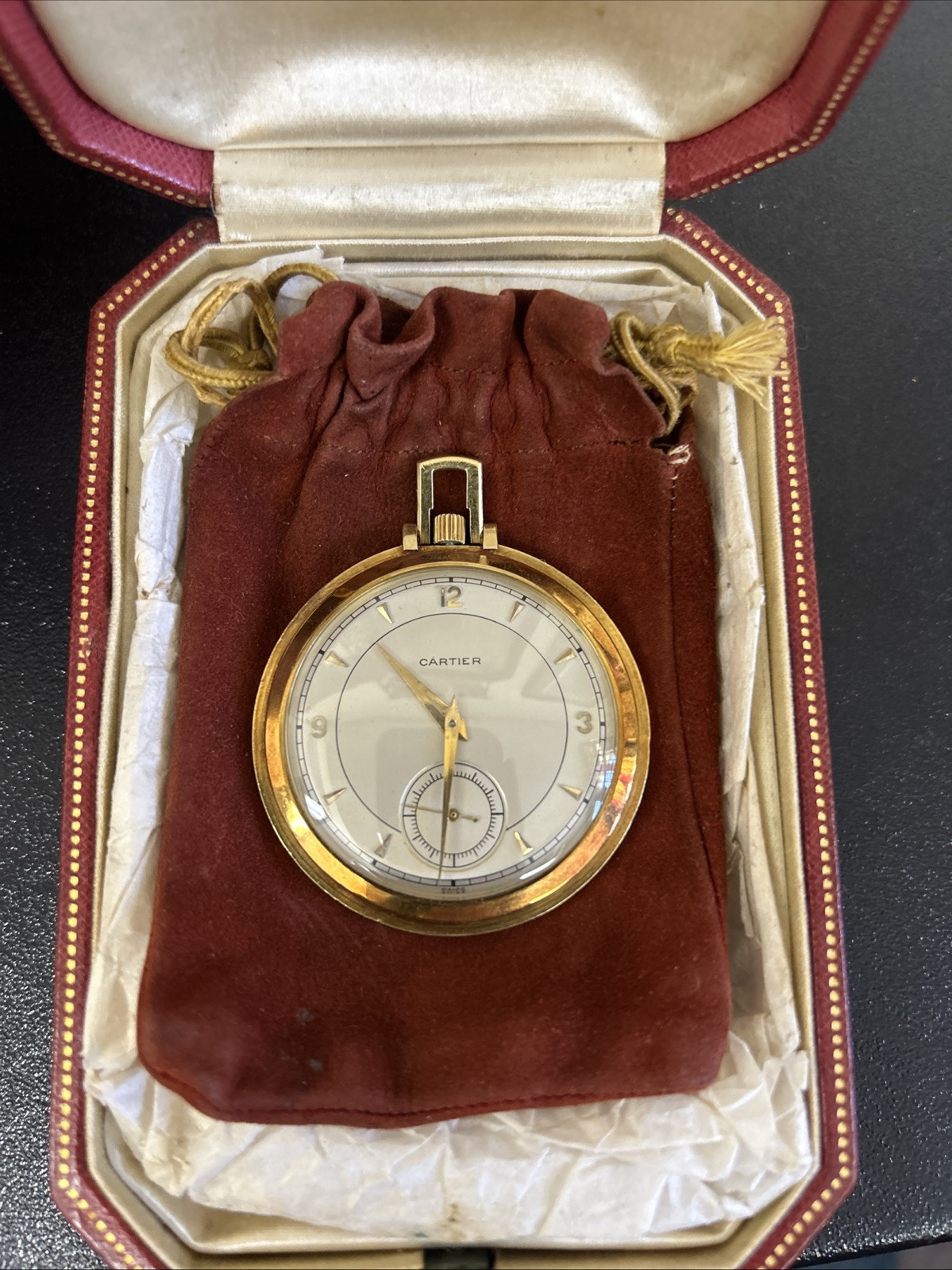 CARTIER POCKET WATCH 18K SOLID GOLD- European Watch C… - Gem