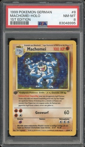 1999 Pokemon GERMAN 1st Edition Base Set Machomei-Machamp Holo 8/102 ...