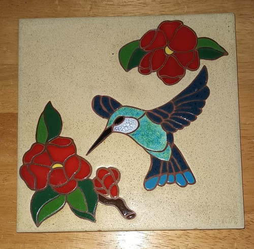 Decorative Tile Hummingbird Hand Painted by Ceramic Galleries Trivet ...