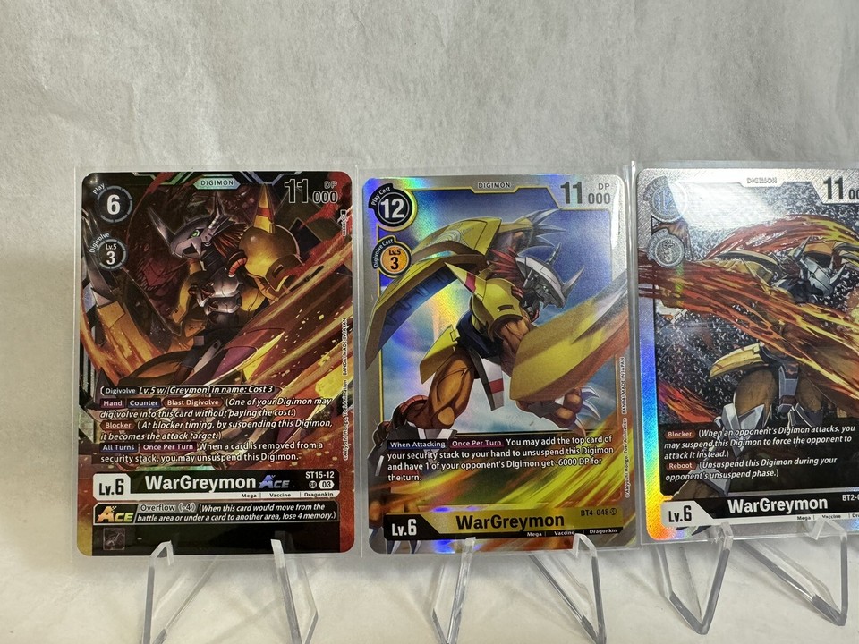 Digimon TCG - WarGreymon Cards Set Of 4 - ST15-12 BT4-048 BT2-065 EX1-009 NM | eBay