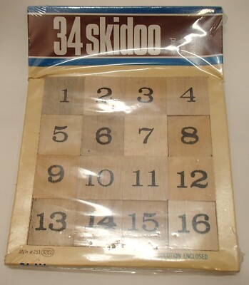 Vintage 1971 Magic Square Puzzle Game 34 skidoo Wooden Number Tiles | eBay