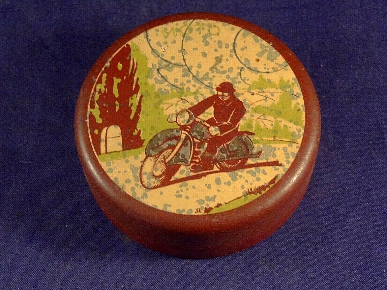 Vintage antique tin box advertising MOTO motorcycle biker 1920's very ...
