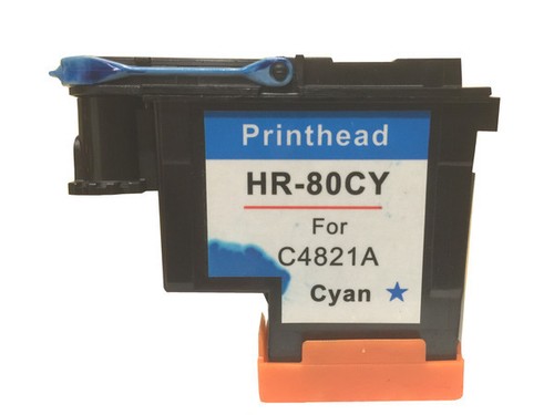 HP 80 Cyan Printhead & Cleaner C4821A HP Designjet Printers 1050c Plus ...