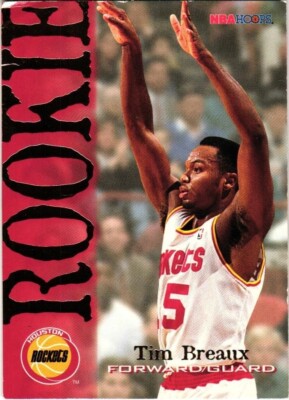 1995 SkyBox NBA Hoops Rookie Card #330 Tim Breaux Houston Rockets ...