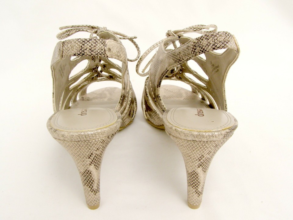 Women's 7½M Dress Barn Sandals New Faux Snakeskin Slingback 3¼” Heels ...