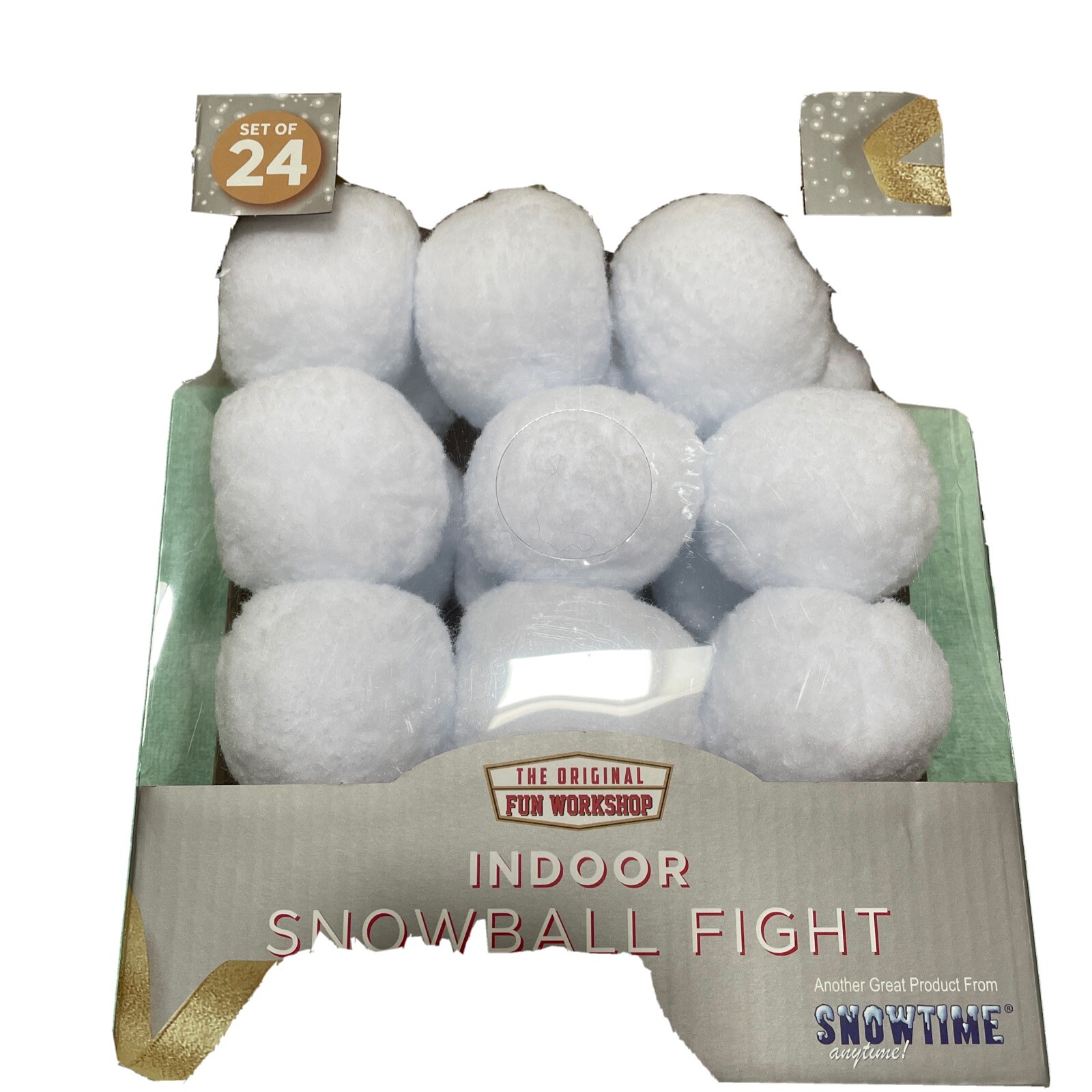 Original Fun Workshop Indoor Snowball Fight Set Of 24 Snowballs Brand ...