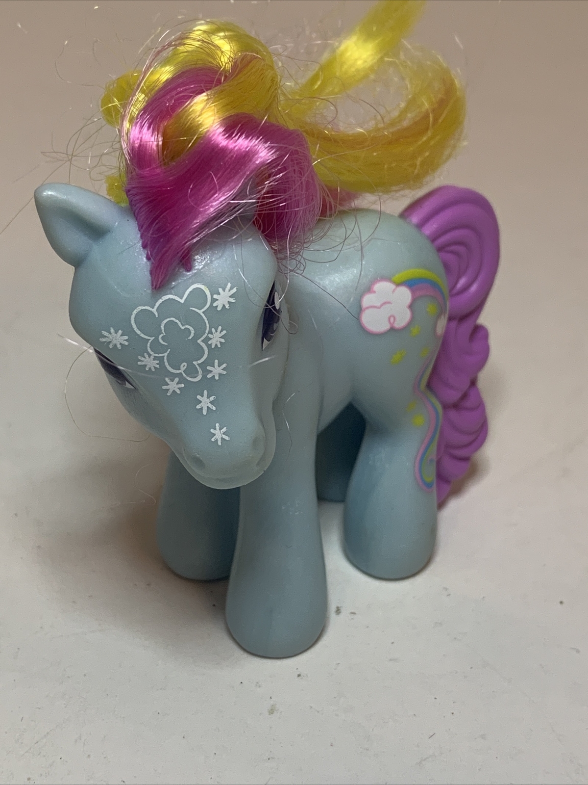 My Little Pony McDonalds Toy Blue Pony Plastic Tail Rainbow Hair 2008 ...