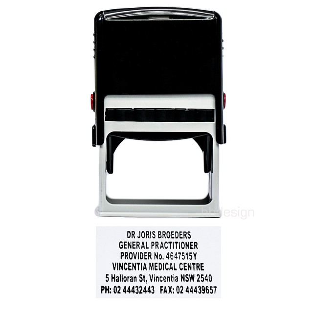 Personalised Self Inking Rubber Stamp Office Business Name 37x75mm ...