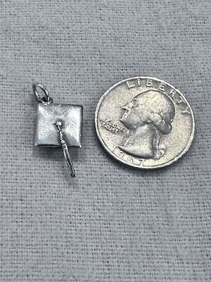 James Avery Mortarboard Charm Retired 3d Graduation Cap Sterling Silver ...