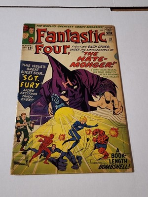 Fantastic Four #21 1963 1st Appearance Hate Monger Marvel Comics | eBay