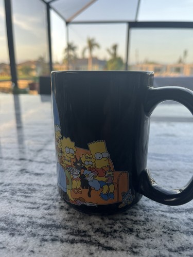 The Simpsons Black Coffee Mug 15oz zak! EXCELLENT, SEE PICS, AUTHENTIC ...