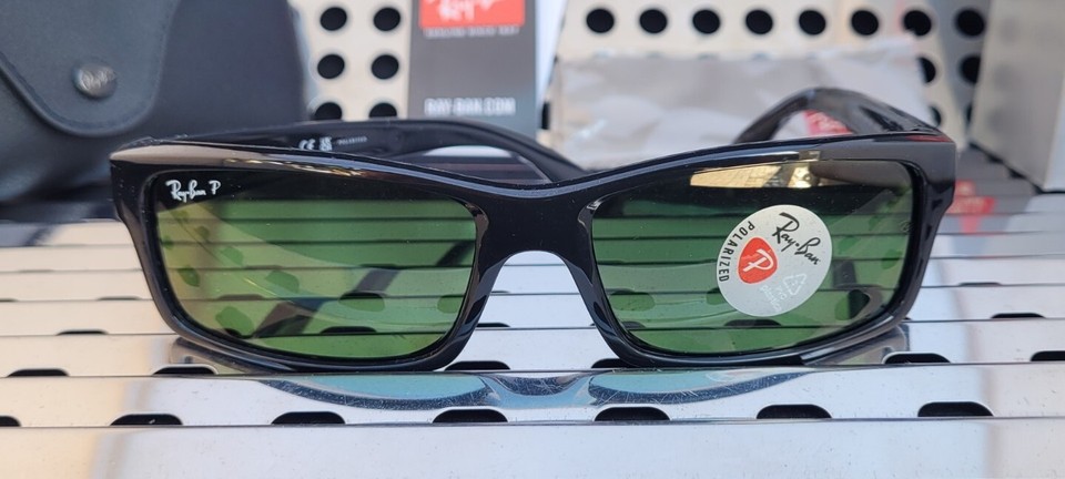 New Ray Ban RB4151 601/2P Sunglasses Gloss Black w/ Dark Green G15 ...