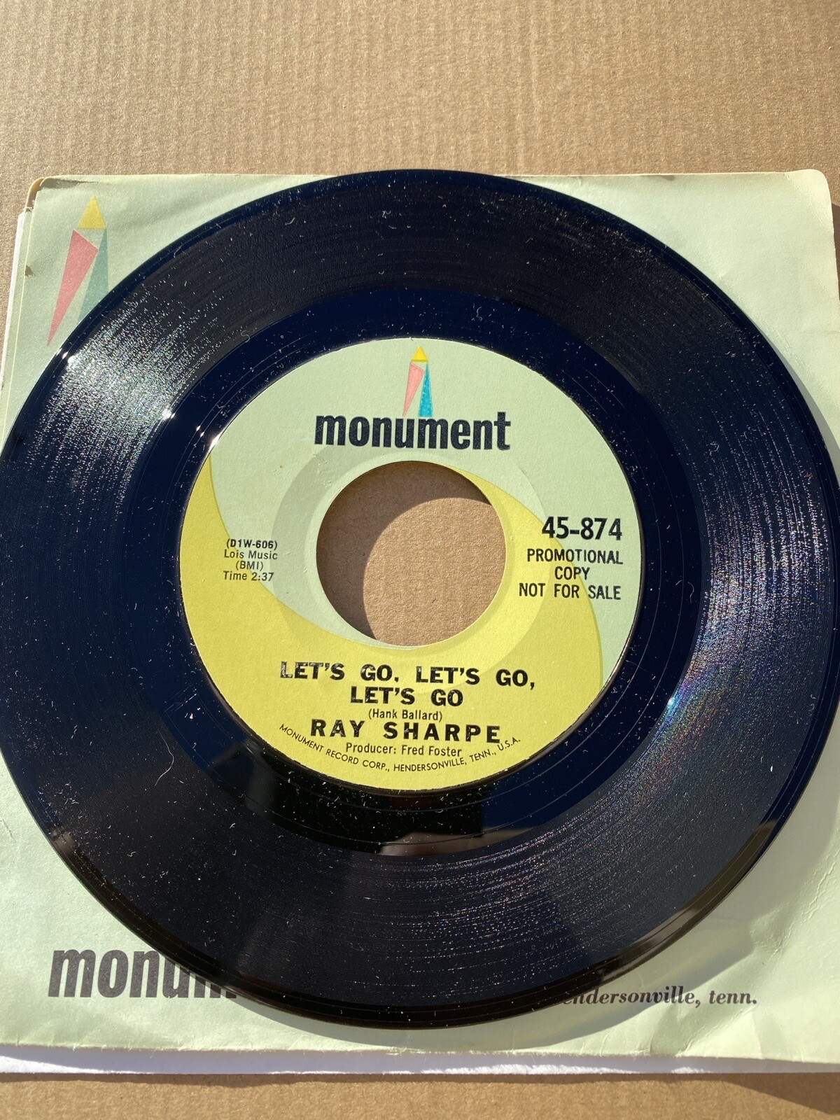 Ray Sharpe Let's Go/ It's Too COld 7" Record Monument Promo | eBay