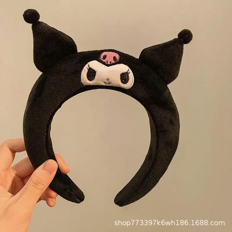 Kawaii Sanrio Headband My Melody Kuromi Cinnamoroll Pompom Purin Plush ...