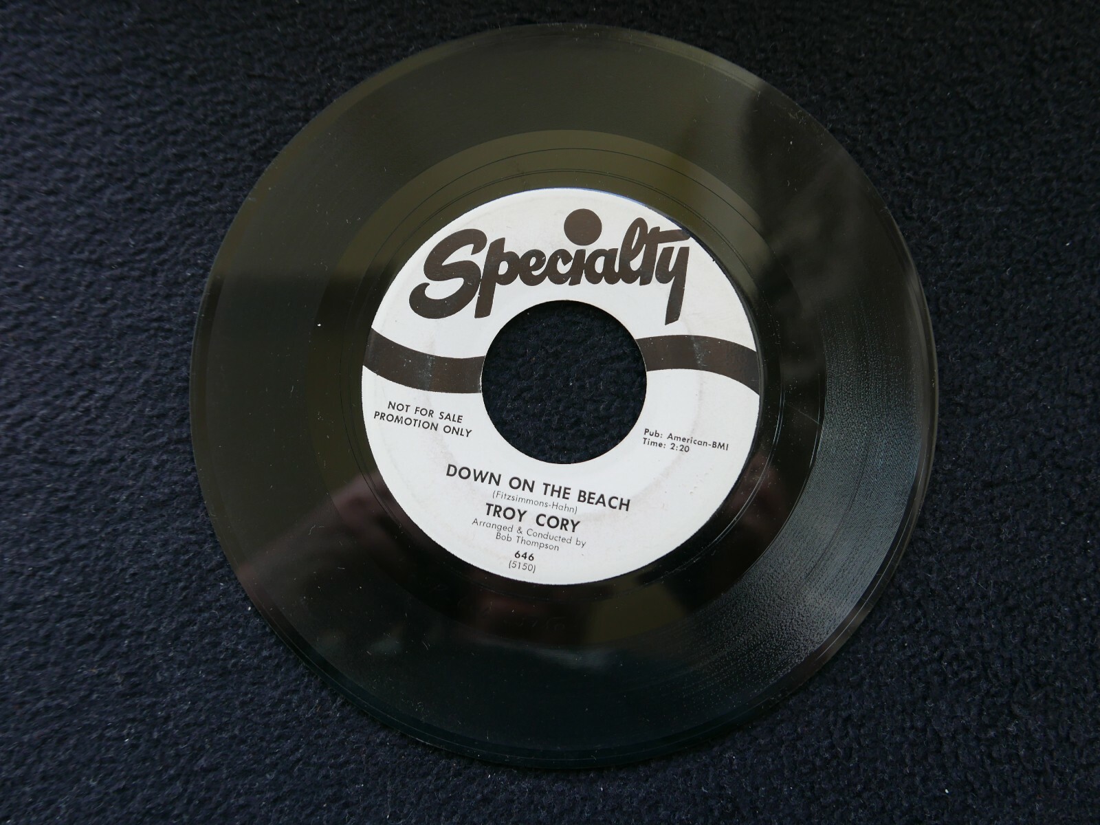 TROY CORY DOWN ON THE BEACH/ JUST ONE MORE CHANCE. PROMO ORIG SPECIALTY ...