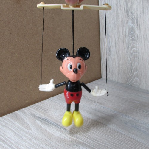 Vintage Walt Disney Mickey Mouse String Puppet Marionette 5” Toy, Hong ...