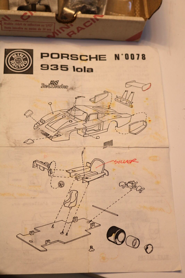 MINI RACING 1/43 metal KIT PORSCHE 935 LOLA RED LOBSTER IN ORIGINAL ...