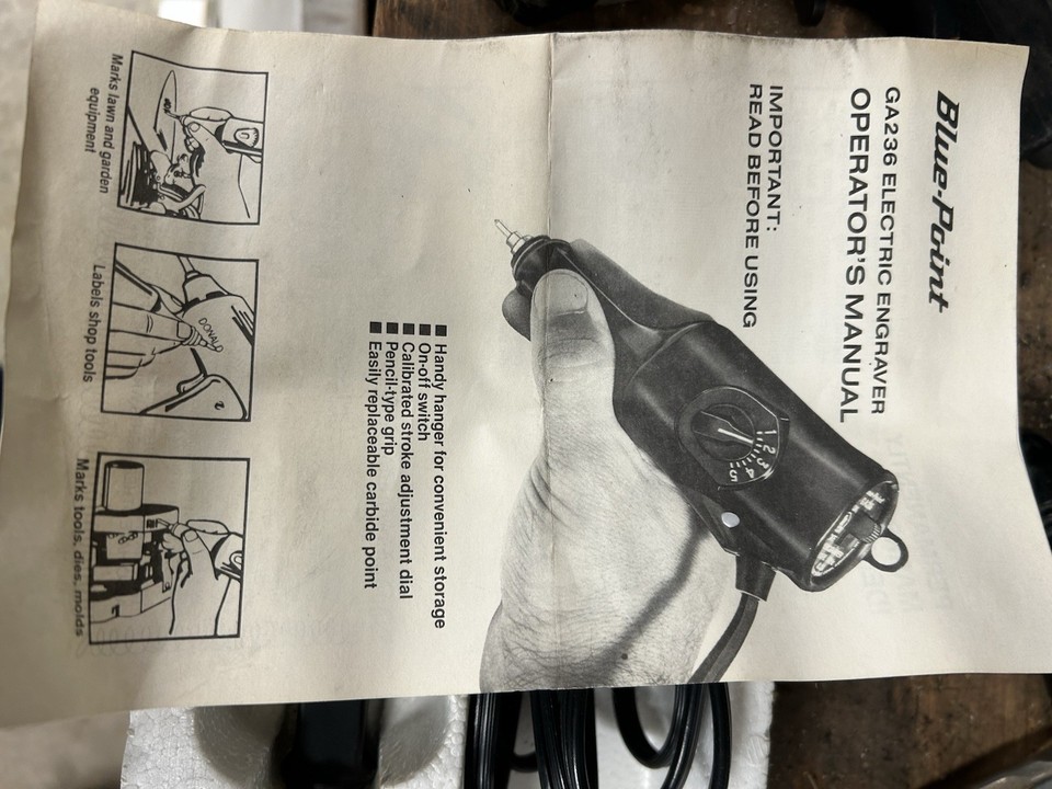 Snap on Electric Engraver Tool Vintage GA236 | eBay