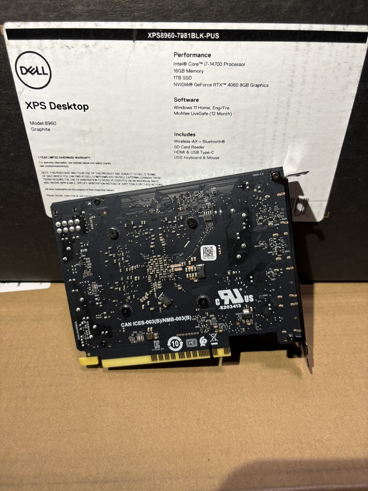 NVIDIA GeForce RTX 4060 8GB GDDR6 Single Fan Graphics Card, Dell OEM ...