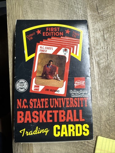 VTG MINT Box Sealed Packs NC State Wolfpack Card Coca-Cola Jim Valvano ...