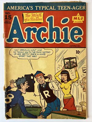 Archie Comics #15 1945 MLJ Comics - Loose Cover | eBay
