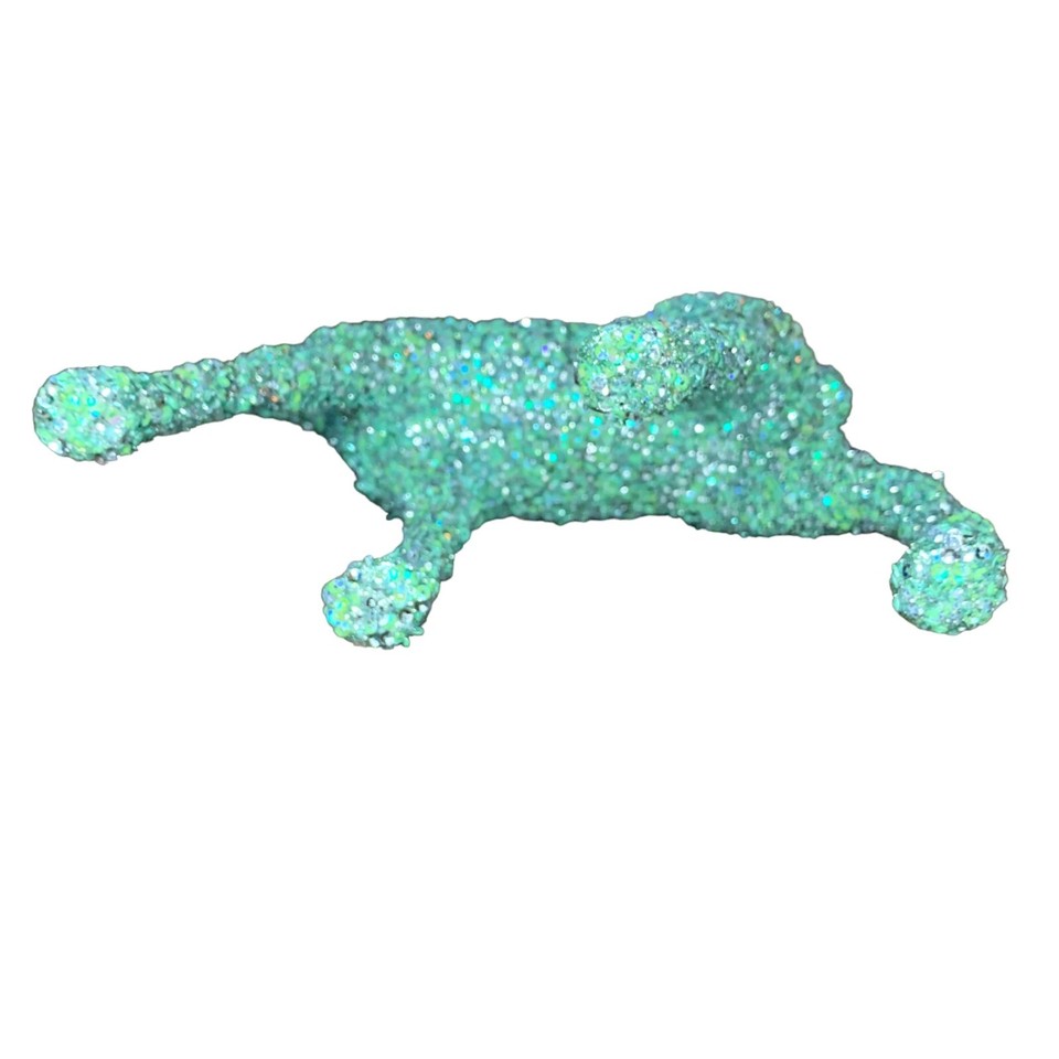 Icy Silver Turquoise Blue Glitter Sparkle Reindeer Christmas Holiday ...