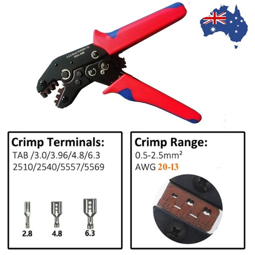 Spade Terminal Connector Pin Crimping Tool Wire Cable Crimper Pliers ...