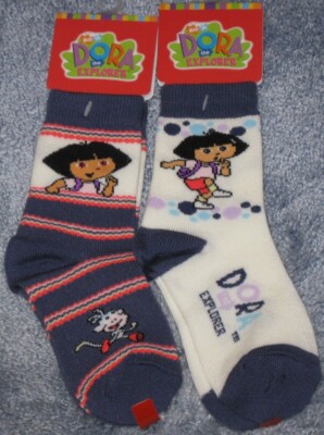 2 Pair DORA the Explorer Nick Jr. Novelty Socks Toddler Size 6-8 1/2 ...