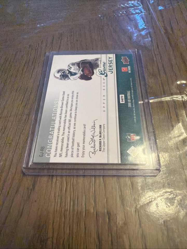 2009 Upper Deck Ronnie Brown UD Game Jersey GU JERSEY RELIC DOLPHINS | eBay