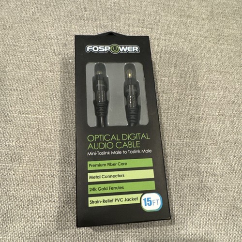 FosPower 15FT Braided Toslink Digital Optical Audio Cable For PS4 Xbox ...