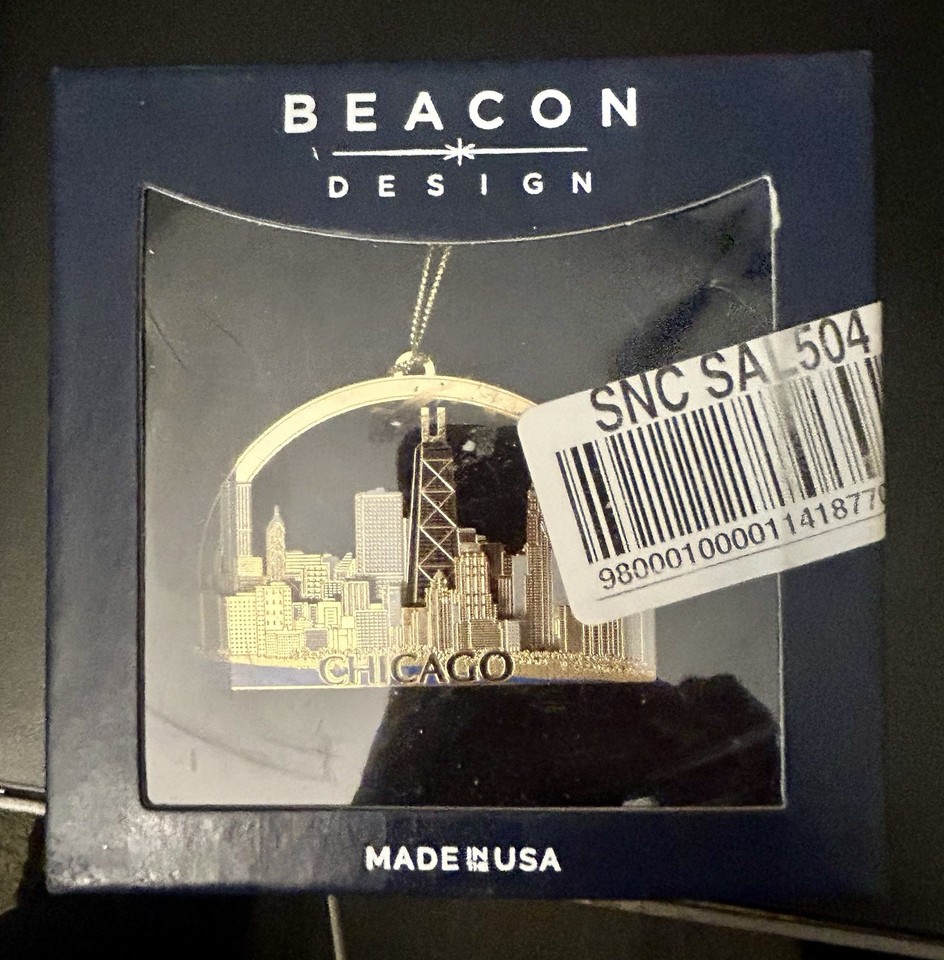 Beacon Design Gold Plated 3-D Chicago Skyline Christmas Ornament w/Box ...