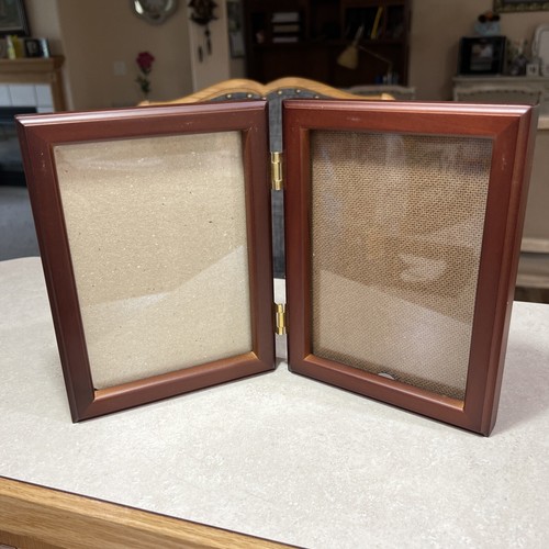 5"x7" Wood Brown Double Picture Frame Displays Two Photos Side by Side ...
