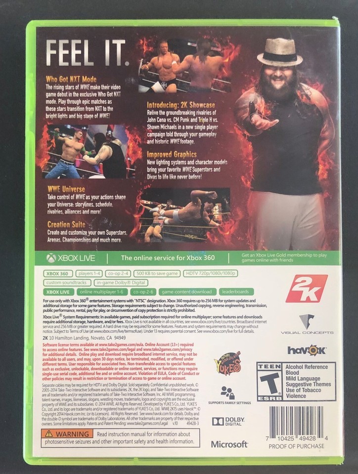 WWE 2K15 - Xbox 360 - Complete w/ Manual JOHN CENA 710425494284| eBay