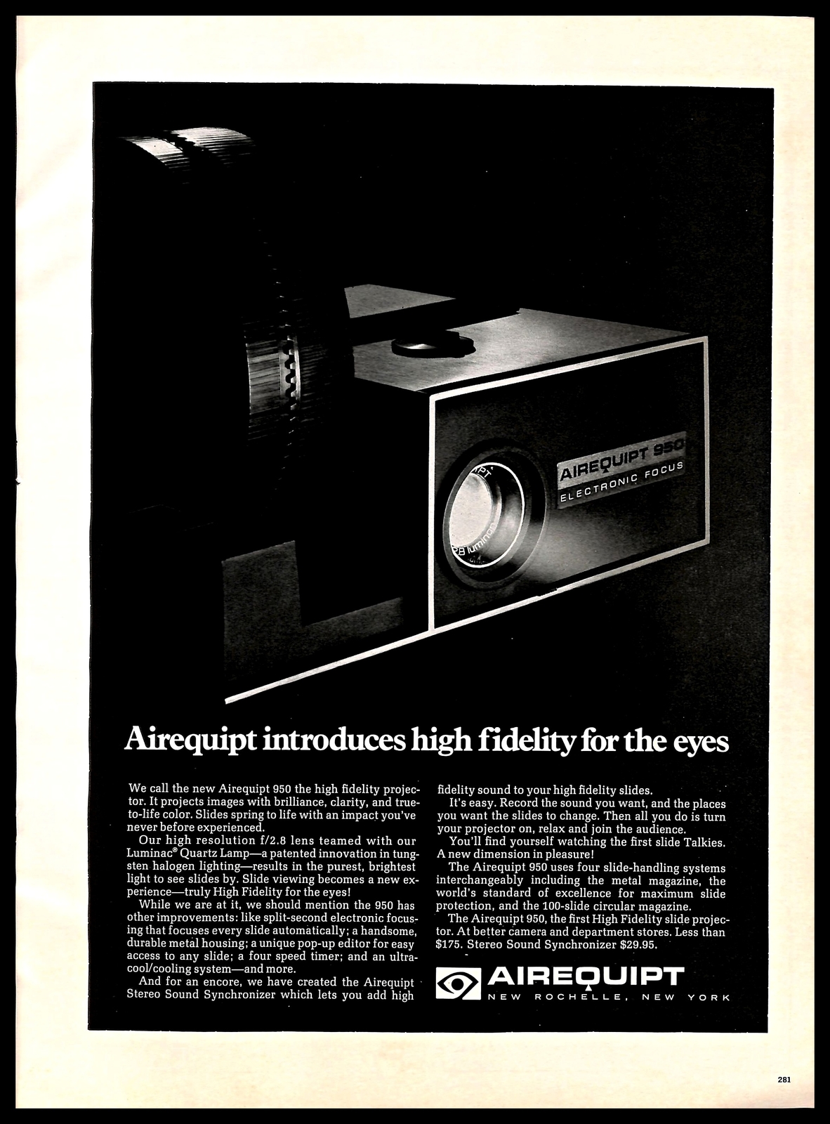1968 Airequipt 950 Slide Projector Vintage PRINT ADVERTISEMENT Film ...