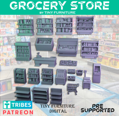 Tiny Furniture Modern Grocery Store Miniature Props Terrain Scenery ...