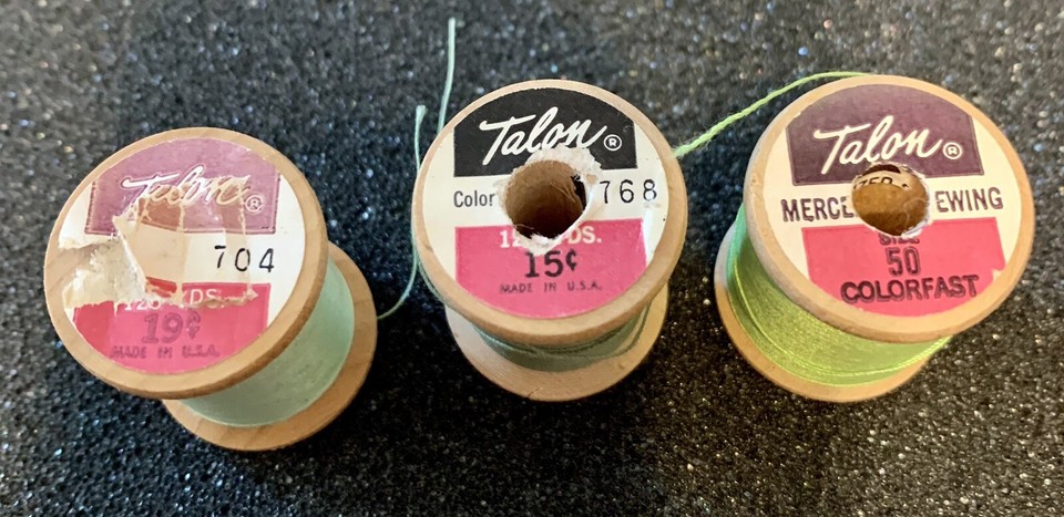 3 Wooden Spools Talon Sewing Thread | eBay