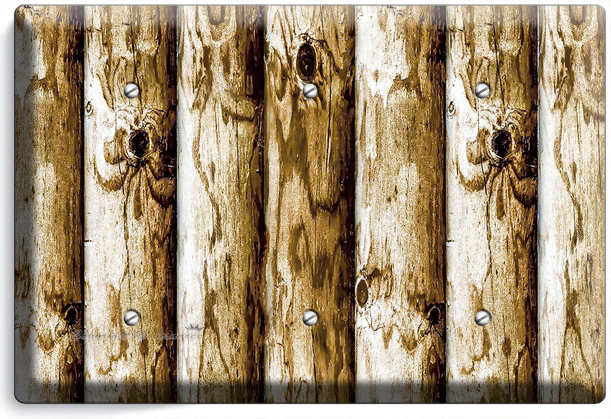 RUSTIC WOOD LOGS LIGHT SWITCH OUTLET WALL PLATE HUNTING CABIN BARN ...