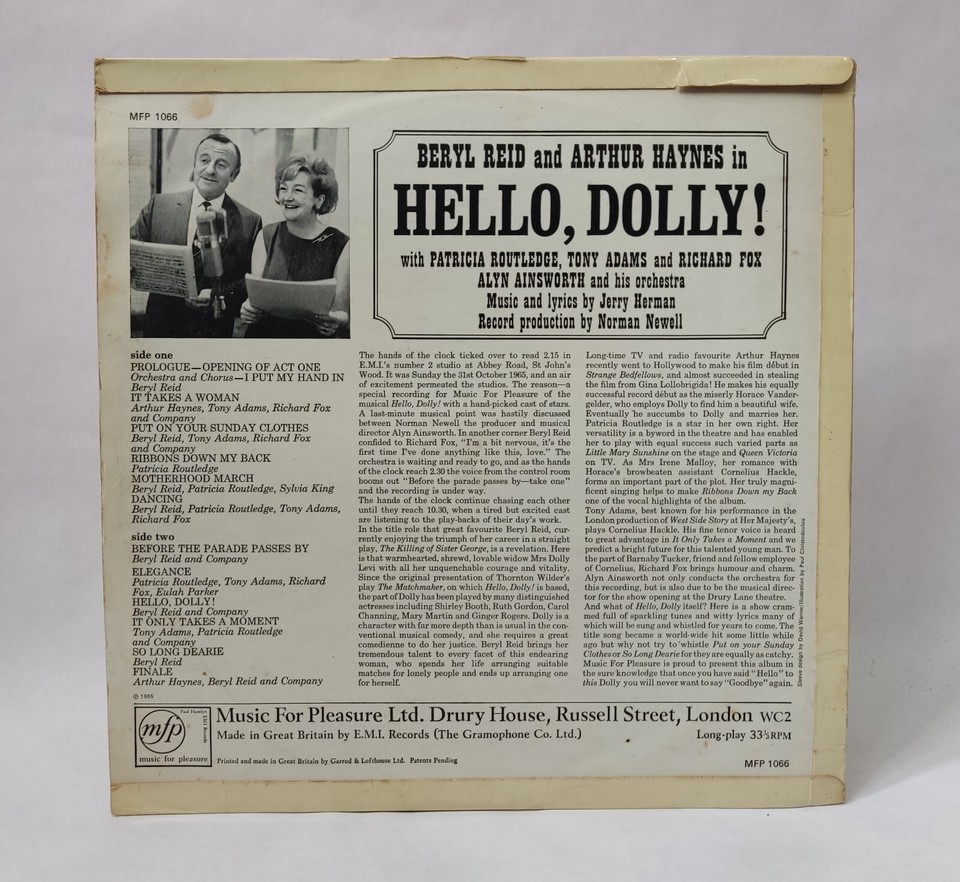 Hello, Dolly Beryl Reid & Arthur Haynes - Music Vinyl Record | eBay