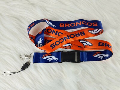 🔥NEW🔥 Denver Broncos KeyChain Badge Holder NFL Lanyard Detachable Clip ...