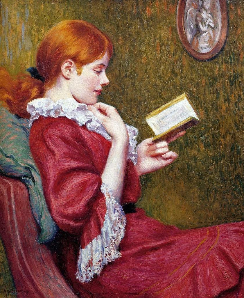 Girl Reading Painting