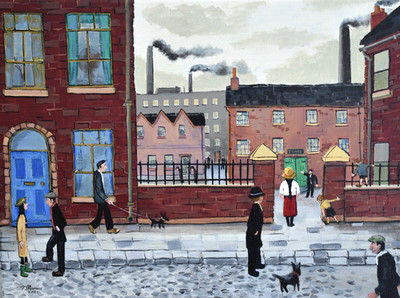 Peter J Norman Original Oil Painting Industrial Street Scene Northern ...
