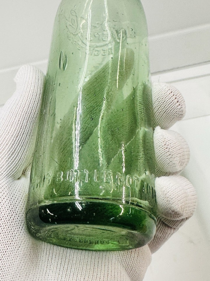 LOT OF 4: ATQ TINTED & GREEN PEPSI:COLA EMB GLASS SODA BOTTLES (DURHAM ...