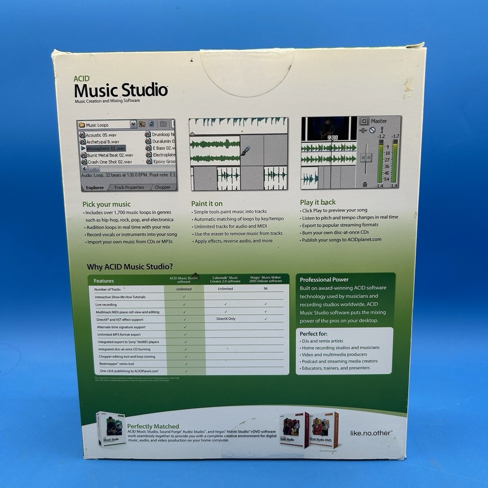 New Sony Acid Music Studio 1700 Loops Music Creation & Mixing Software ...