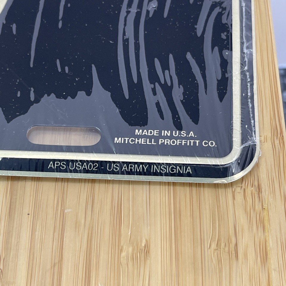 Army Emblem License Vanity Plate Black & Silver Made In USA Mitchell ...