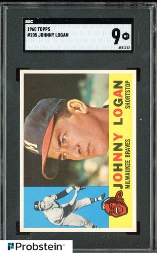 1960 Topps #205 Johnny Logan Milwaukee Braves SGC 9 MINT | eBay